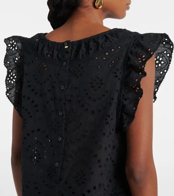 Poupette St Barth Broderie Anglaise Cotton Top