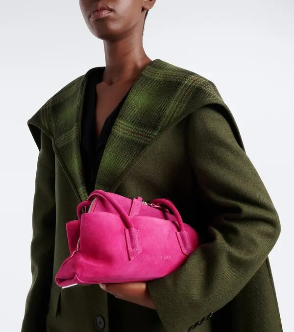 Attico La Passeggiata Small Suede Tote Bag - Pink