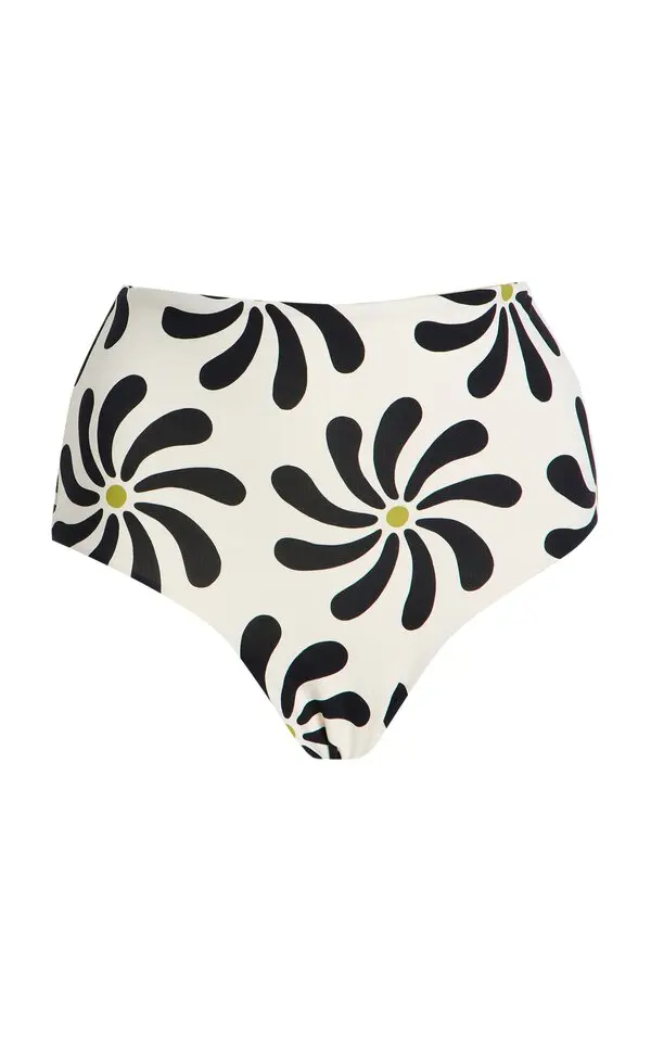 CALA DE LA CRUZ Elisa High-rise Bikini Bottom - Black,white