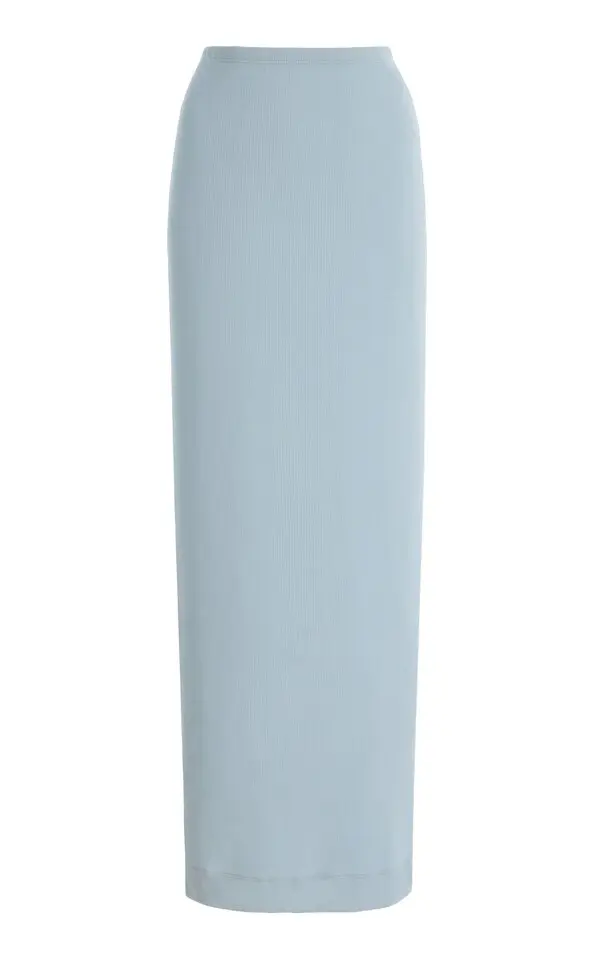 Eterne Emma Cotton-modal Maxi Skirt - Blue