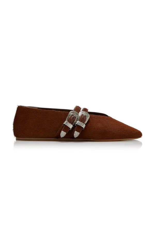 Le Monde Beryl Claudia Calf Hair Ballet Flats - Brown
