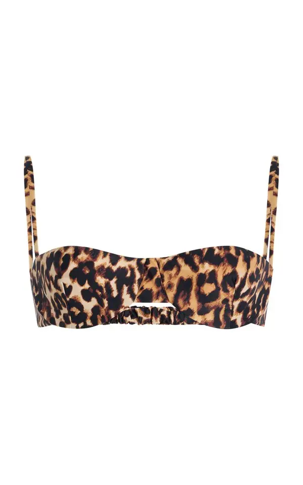 JUILLET Ingrid Leopard-print Bikini Top - Multi