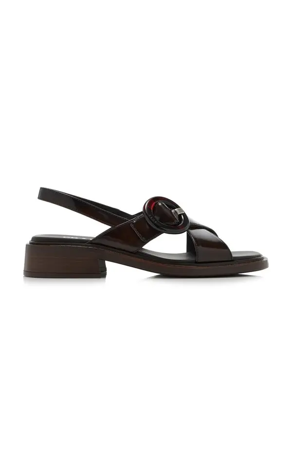 Prada Leather Criss-cross Sandals