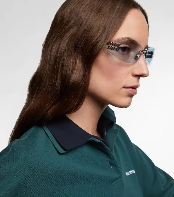Miu Miu Logo Rectangular Sunglasses