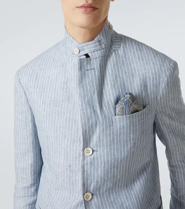 Dunhill Striped Linen-blend Blazer