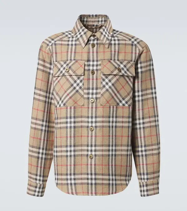 Burberry Check Cotton And Linen Shirt
