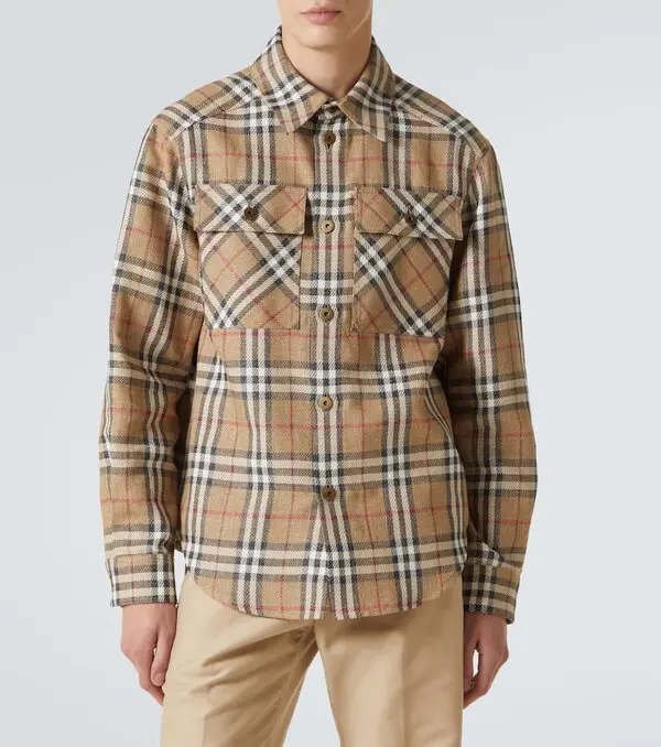 Burberry Check Cotton And Linen Shirt