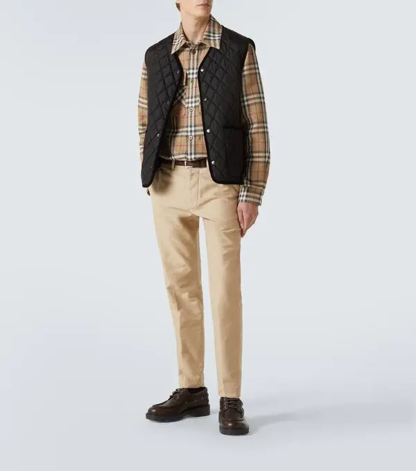 Burberry Check Cotton And Linen Shirt