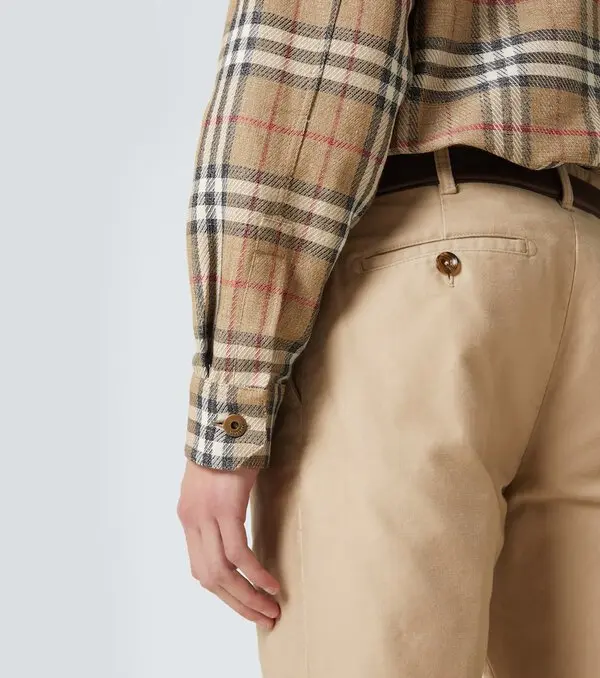 Burberry Check Cotton And Linen Shirt