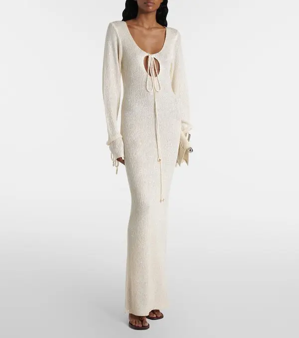 BANANHOT Kyle Sequined Knitted Maxi Dress