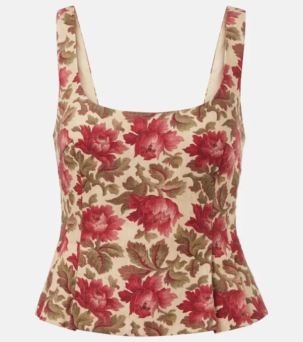 Posse Rosalie Floral Linen Top