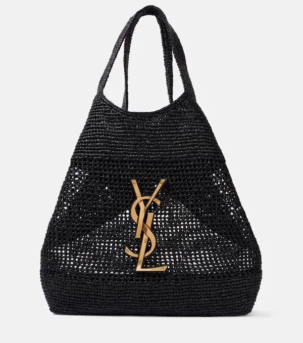 Saint Laurent Icare Maxi Crochet Raffia Shopper
