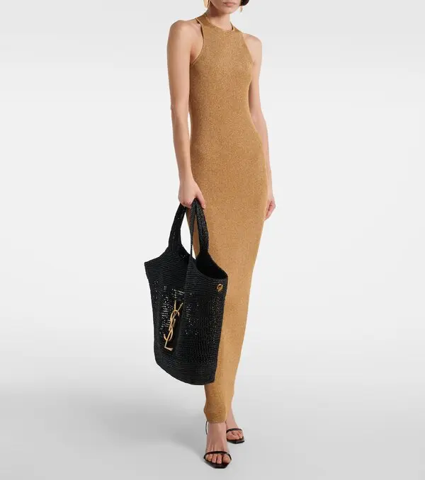 Saint Laurent Icare Maxi Crochet Raffia Shopper
