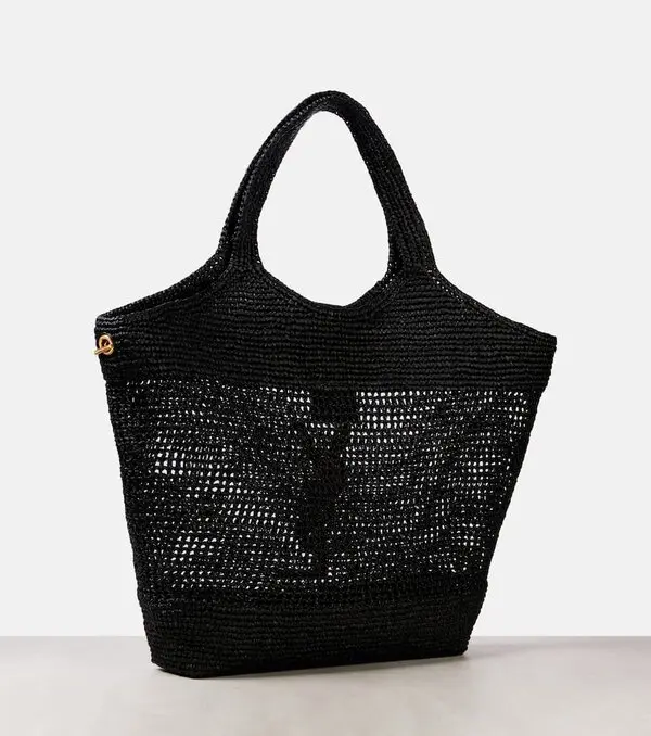 Saint Laurent Icare Maxi Crochet Raffia Shopper