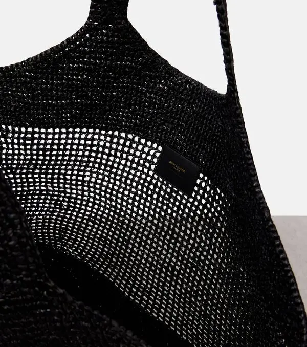 Saint Laurent Icare Maxi Crochet Raffia Shopper