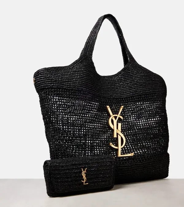 Saint Laurent Icare Maxi Crochet Raffia Shopper