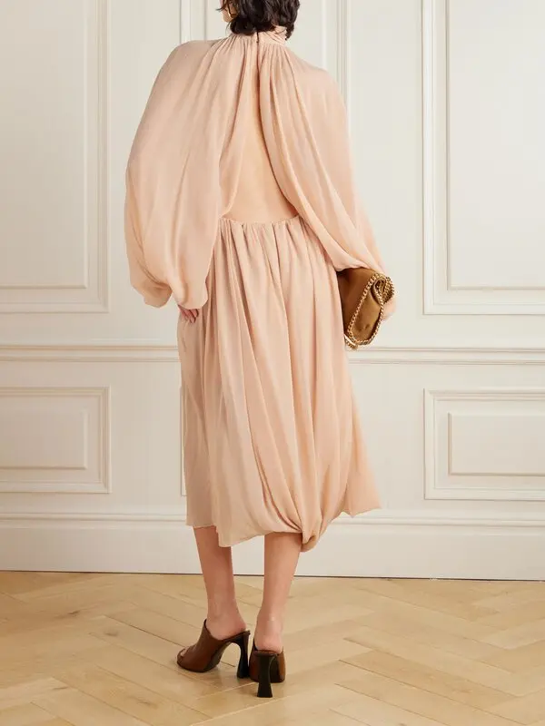 Stella McCartney Open-back Silk-crepon Midi Dress