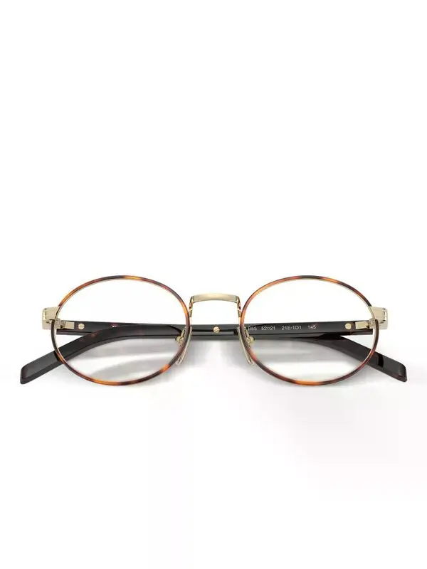 Prada Tortoiseshell-effect Oval-frame Glasses