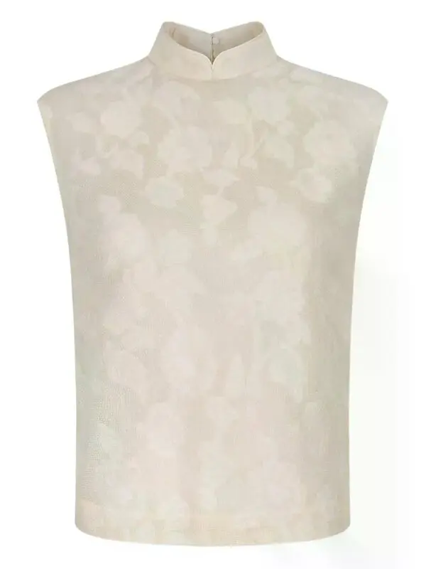 Shanghai Tang Floral-jacquard Top