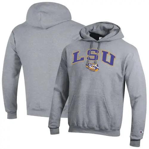 Champion Lsu Tigers Arch Over Logo Pullover Hoodie