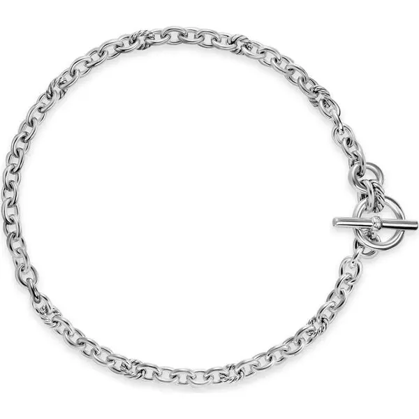 David Yurman Dy Mercer® Toggle Chain Necklace - Diamond/ Silver
