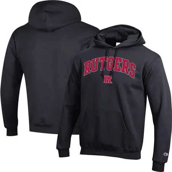 Champion Rutgers Scarlet Knights Arch Over Logo Pullover Hoodie - Black