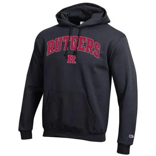 Champion Rutgers Scarlet Knights Arch Over Logo Pullover Hoodie - Black