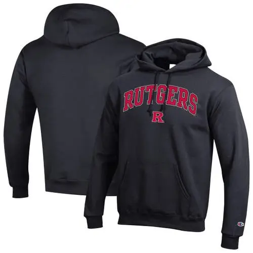 Champion Rutgers Scarlet Knights Arch Over Logo Pullover Hoodie - Black
