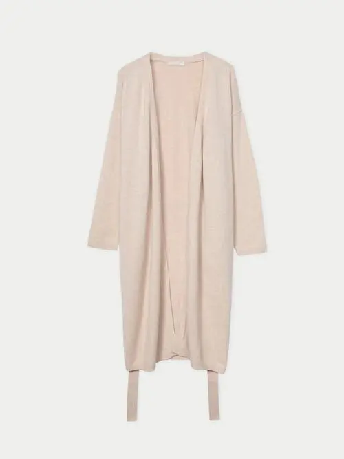 Gobi Cashmere Long Maternity Robe - Beige