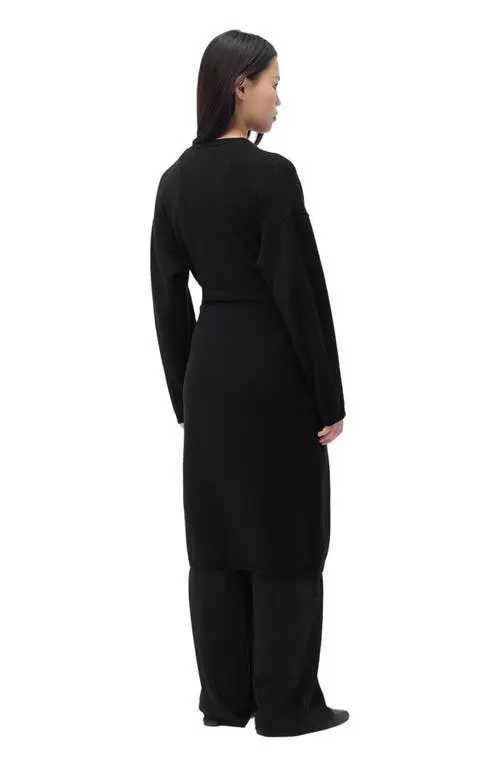 Gobi Cashmere Long Maternity Cashmere Robe - Black