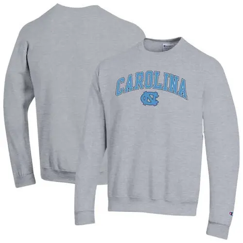 Champion North Carolina Tar Heels Arch Over Logo Pullover Sweatshirt - Heather Gray