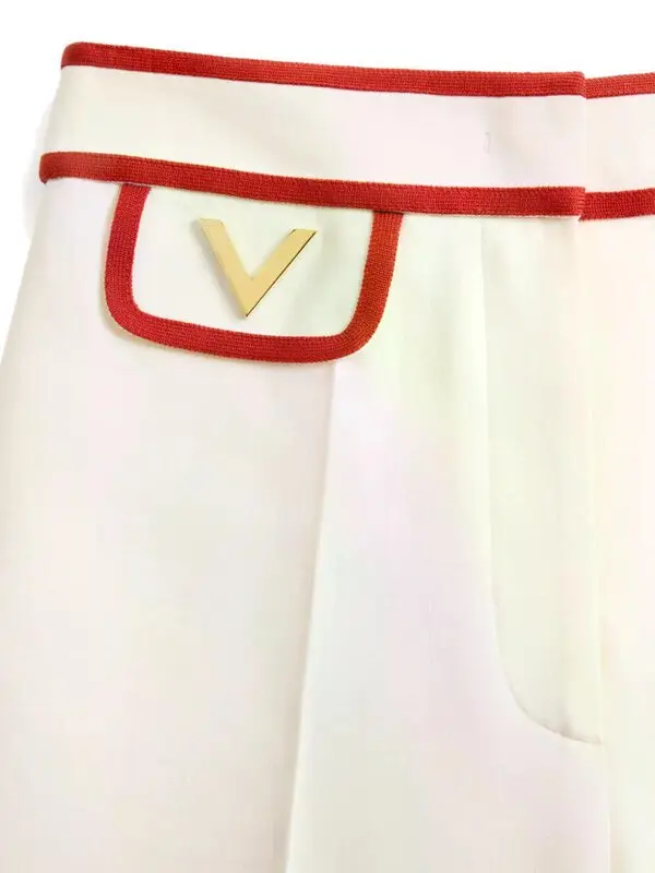 Valentino Garavani Crepe Couture Wide Leg Trousers - Neutrals