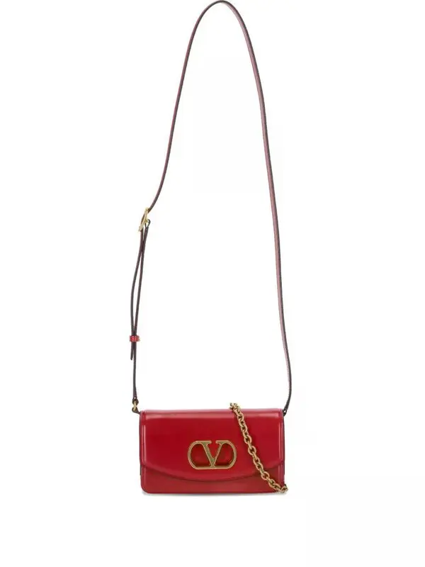 Valentino Garavani Vlogo Signature Clutch Bag In Shiny Calfskin