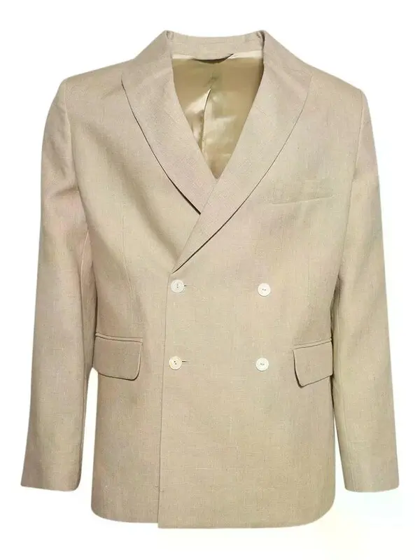 BODE Linen Double-breasted Blazer - Neutrals