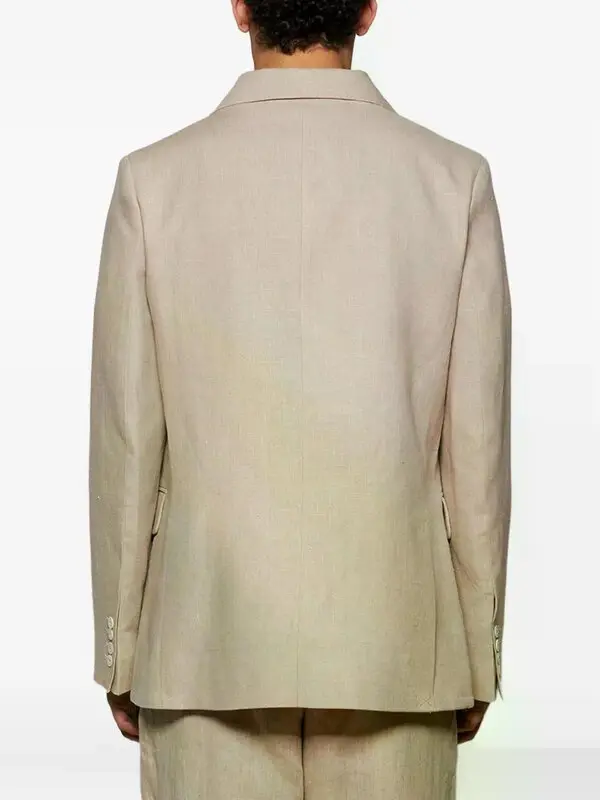 BODE Linen Double-breasted Blazer - Neutrals