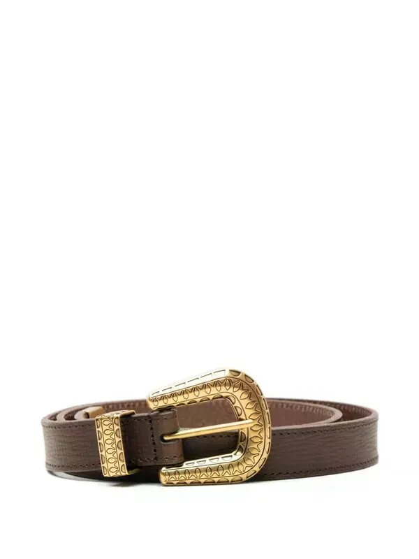 Valentino Garavani Vlogo Signature Leather Belt - Brown