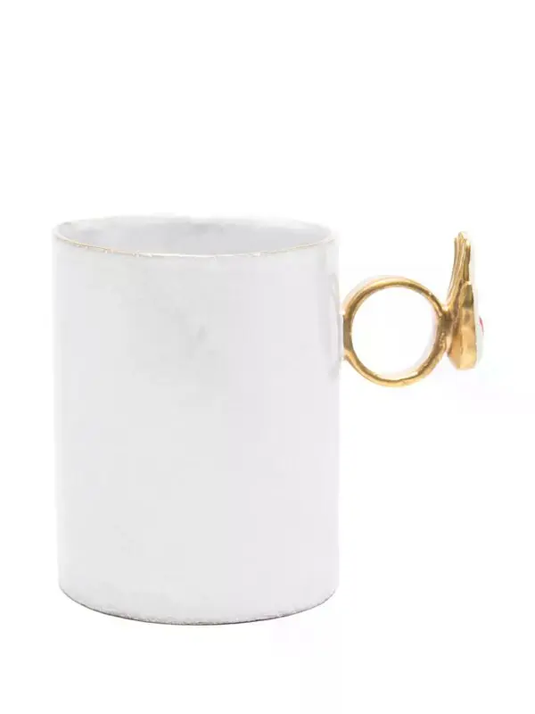 ASTIER DE VILLATTE X Serena Carone Heart On Hand Ring Mug - White