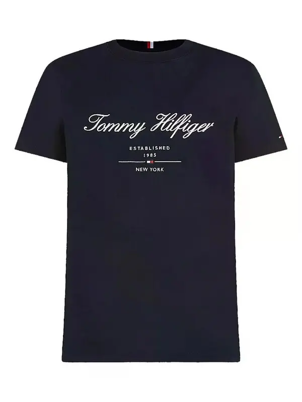Tommy Hilfiger Script-logo T-shirt - Blue