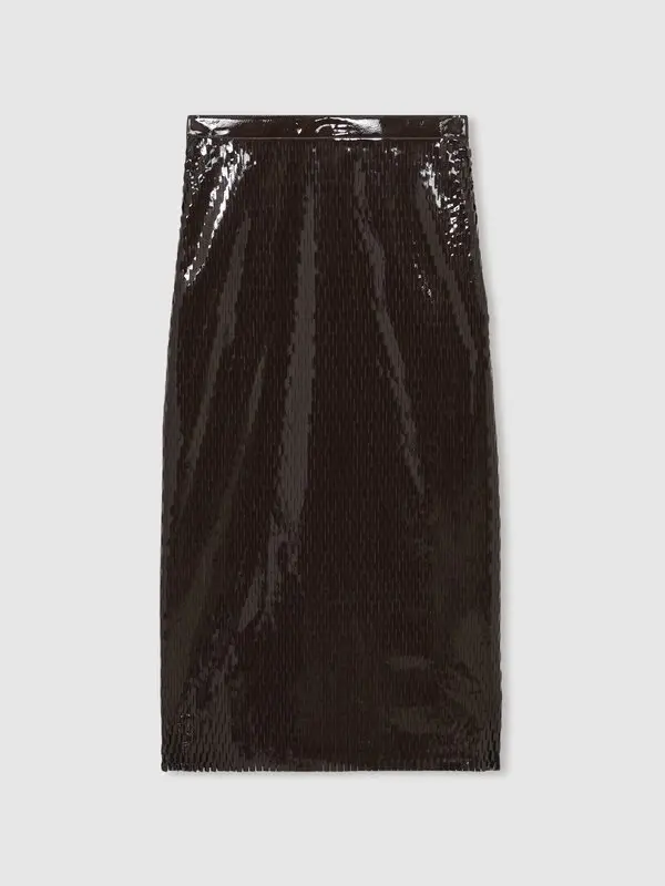 REISS Laser-cut Pencil Skirt
