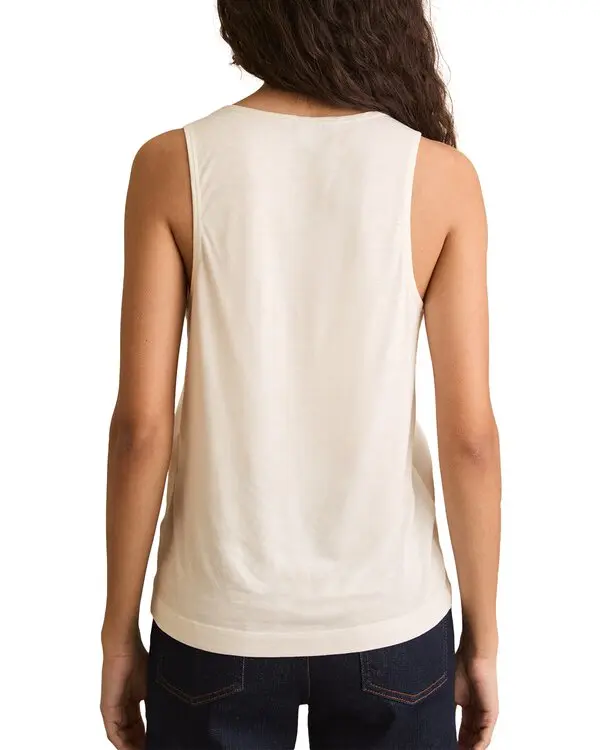 REISS Ruby Mixed Media Tank Top - White