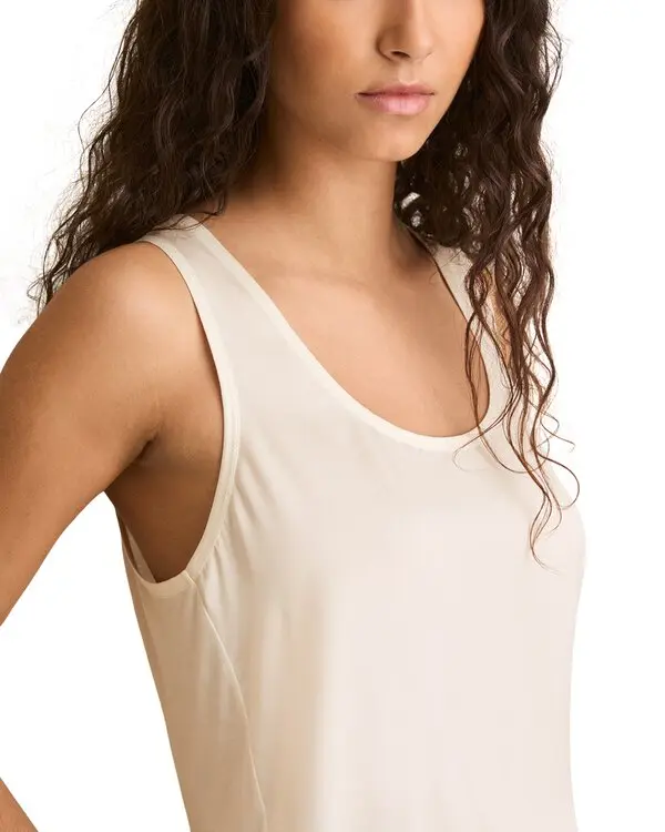 REISS Ruby Mixed Media Tank Top - White