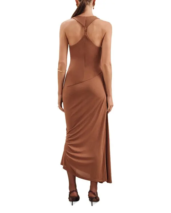 Reiss Side Ruched Dress In Brown - 67% Off | Editorialist