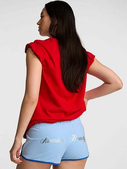 Pink Soft Modal Micro Shorts - Blue