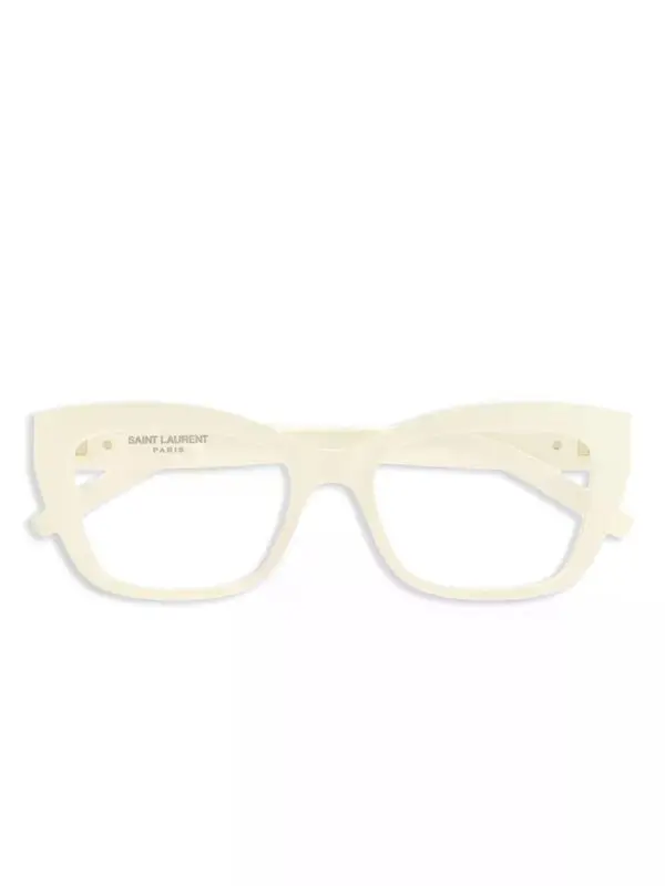 Saint Laurent Logo Plaque Glasses - Neutrals