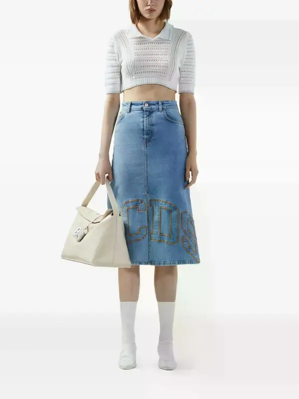 Gcds Logo-embroidered Skirt