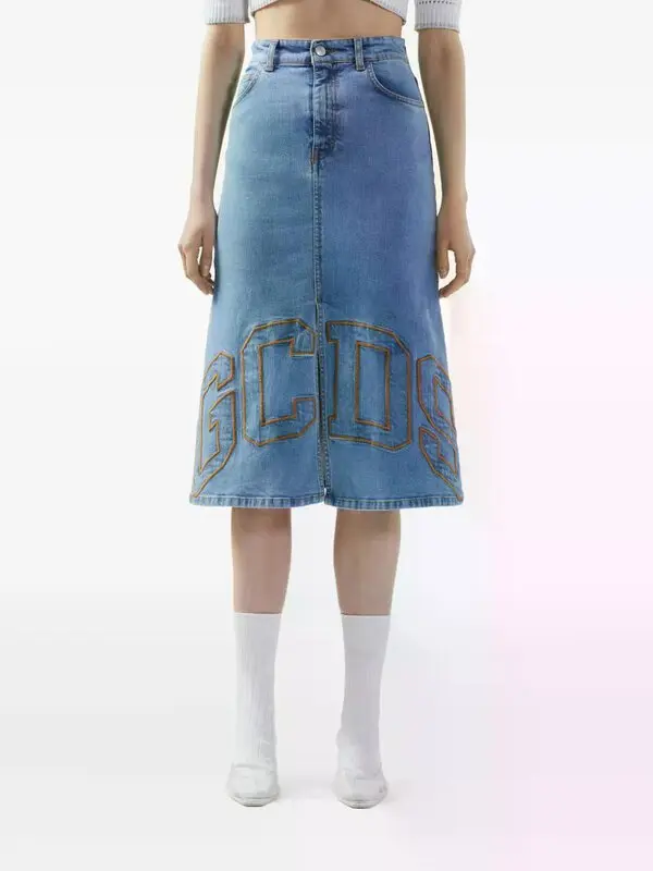 Gcds Logo-embroidered Skirt