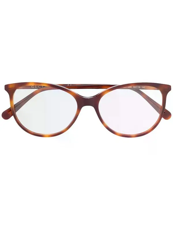 Gucci Oval-frame Glasses - Brown