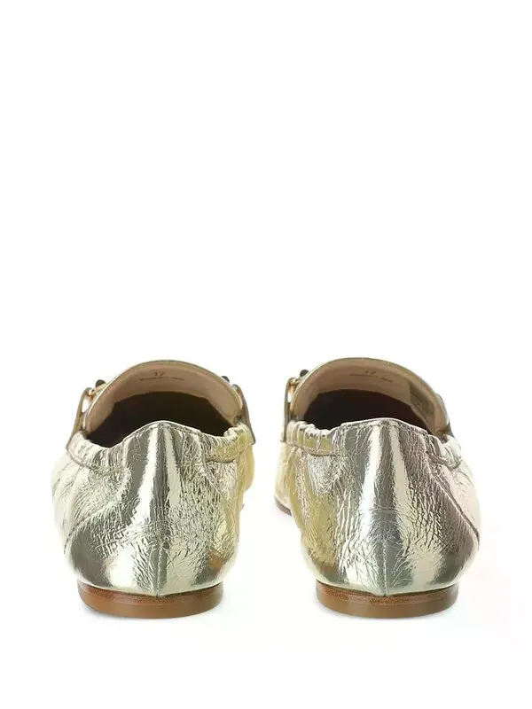 TOD'S Metallic Leather Loafers
