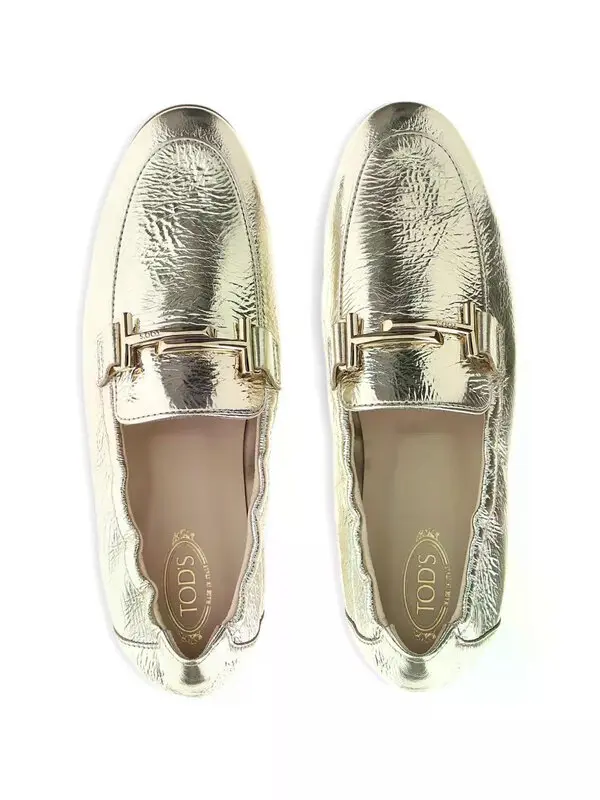 TOD'S Metallic Leather Loafers