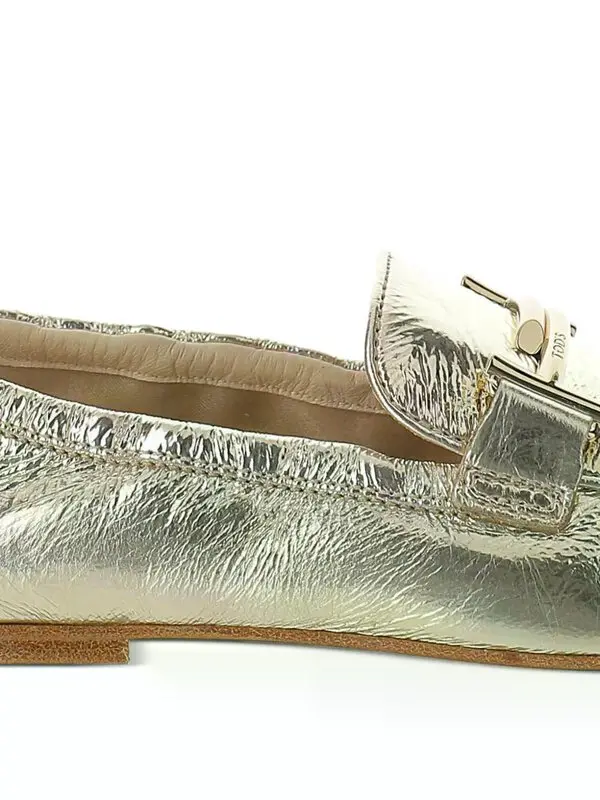 TOD'S Metallic Leather Loafers